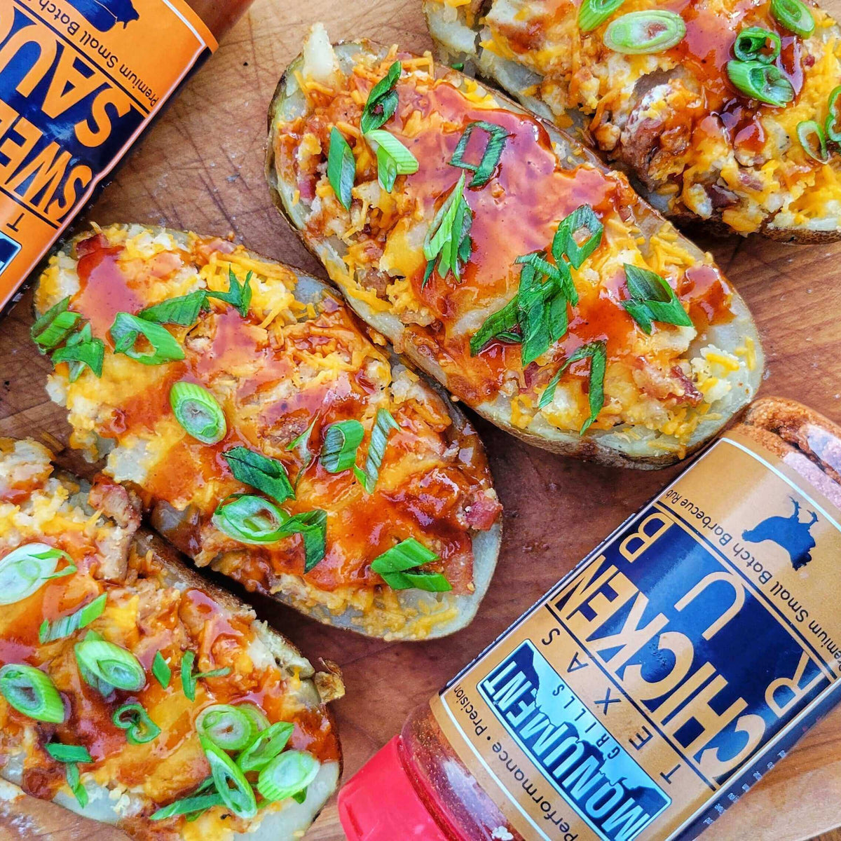 BBQ Chicken Loaded Baked Potatoes – Monument Grills