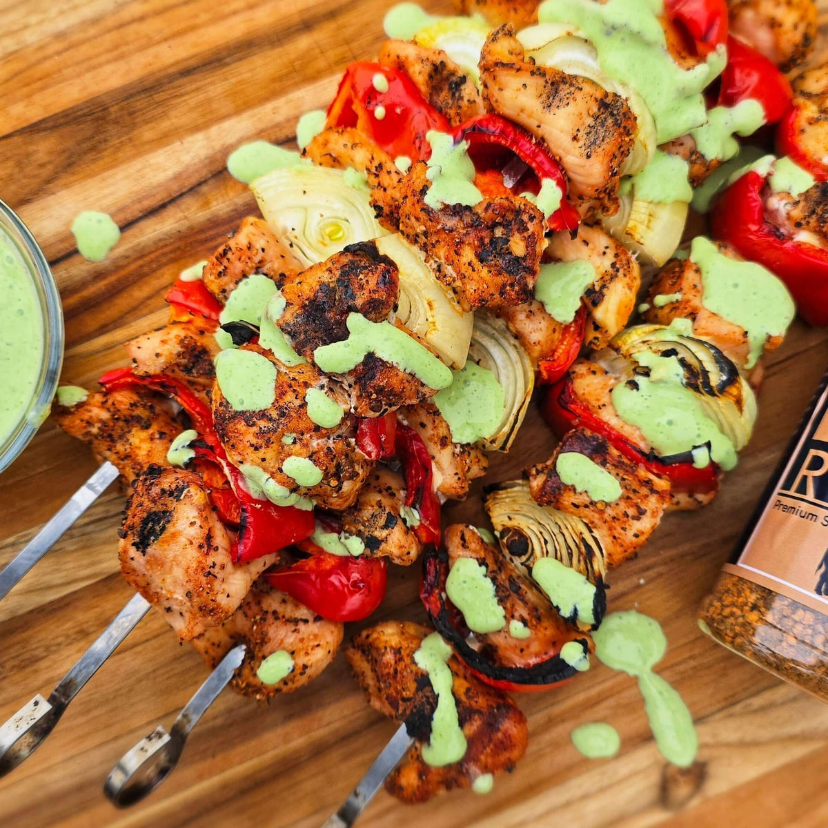 Chicken Fajita Kabobs With Cilantro Lime Sauce – Monument Grills