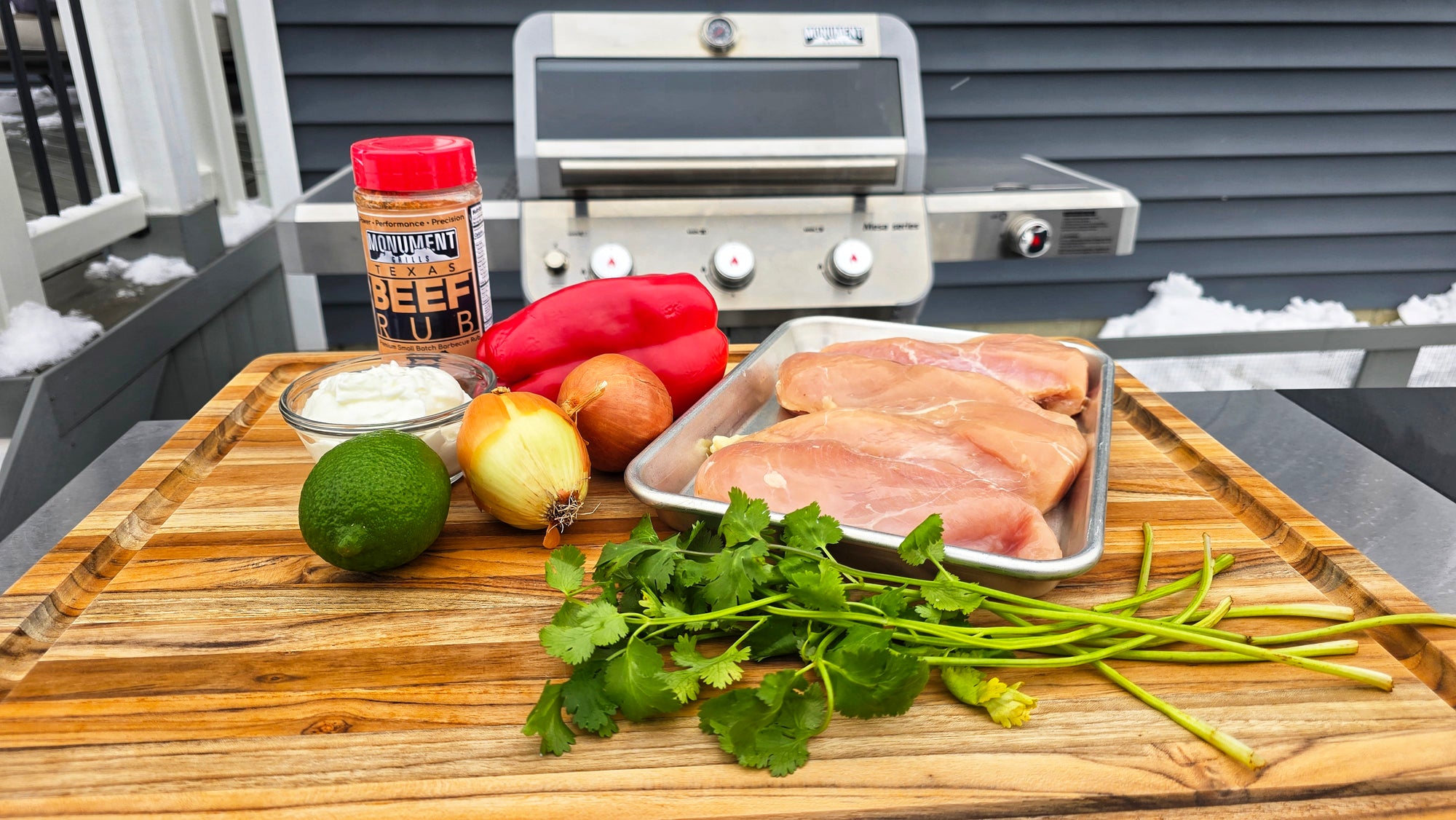 Chicken Fajita Kabobs With Cilantro Lime Sauce – Monument Grills