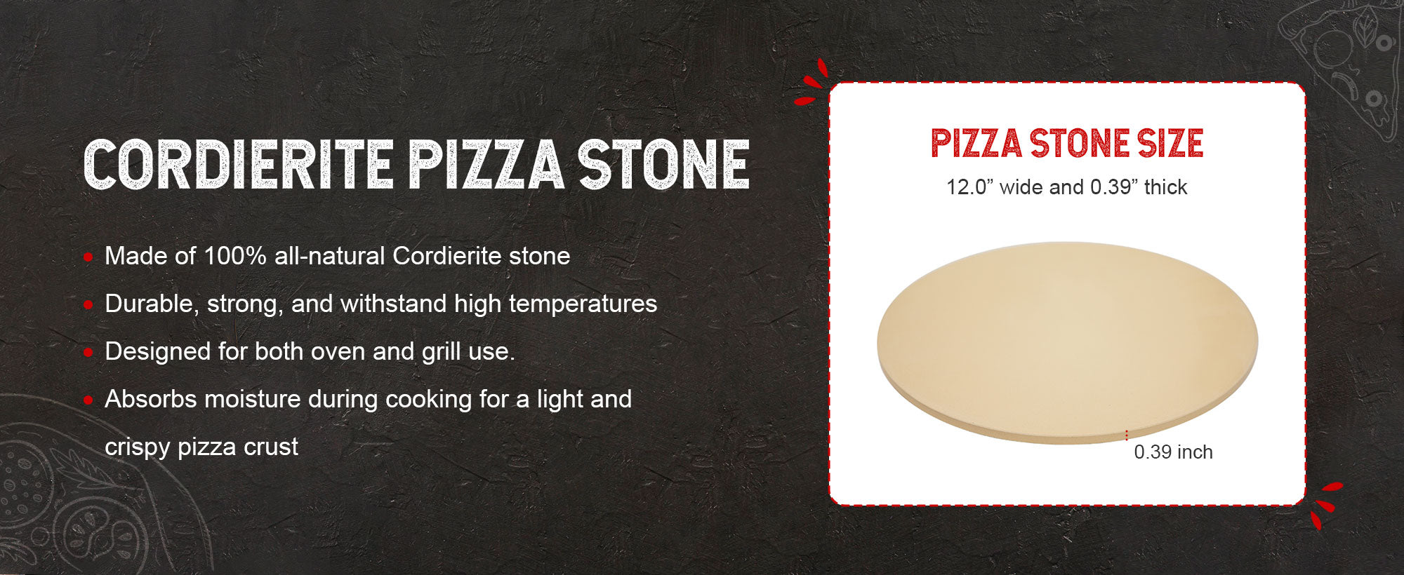 Cordierite Pizza Stone for Perfectly Baked Pizzas – Monument Grills